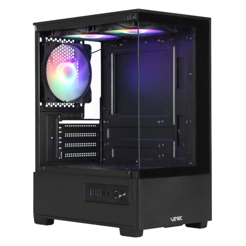 Gabinete Vinik G-shield Matx Mid Tower Vidro Temperado Com 3 Fans Preto ...