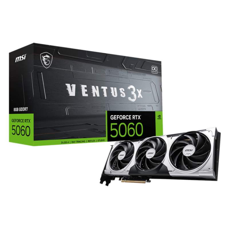 Placa De Vídeo Msi Rtx 5060 Ventus 3x Oc 8gb Gddr7 128 Bit Ray Tracing ...
