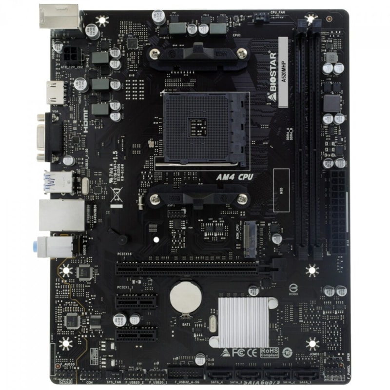 Placa Mãe Biostar A520m Ddr4 Am4 Matx M.2 Hdmi A520mhp Ver 6.0 - Microgem a Maior loja de Curitiba