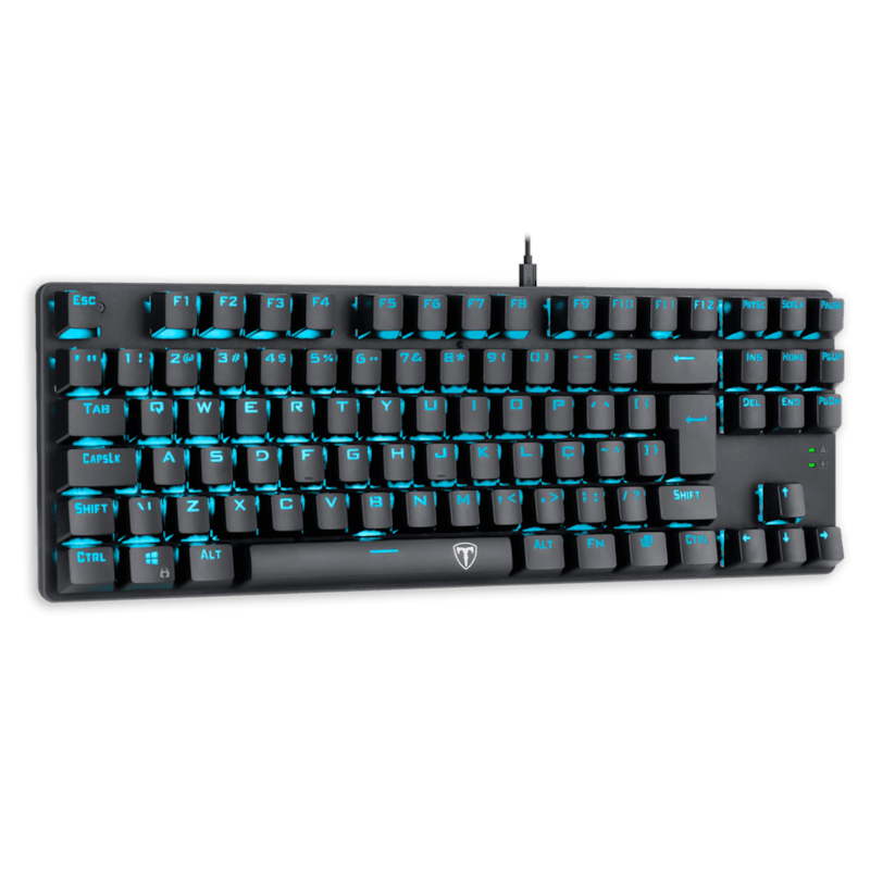 Teclado Mecânico T-dagger Bora Led Ice Blue Switch Blue T-tgk313-bl ...